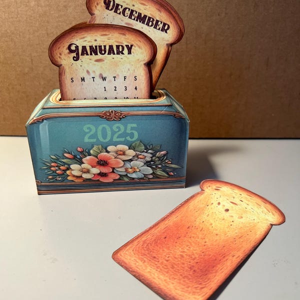 Toaster 2026 Calendar Gift Box Printable, Christmas Handmade Gift, DIY ...