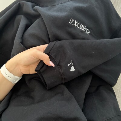 Custom Embroidered Sweatshirt With Embroidered Name and Date. - Etsy