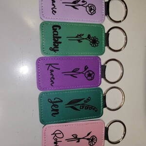 PU Vegan Leather Custom Name Softball Key Chain, Personalized Sports ...