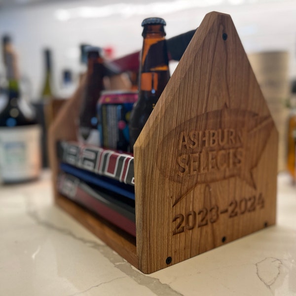 Custom Hockey 6-pack Beer Carrier | Salvaged Hockey Sticks | Wood Ends ...