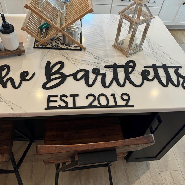 Custom Last Name Sign | Personalized Family Name Words | Wedding ...