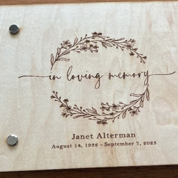 Personalized in Loving Memory Forget Me Not Memorial Guest Book. Custom ...