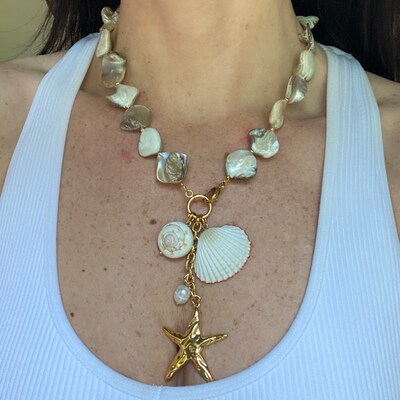 Large Shell Pendant Necklace, Giant Huge Shell Necklace, Natural Shell ...