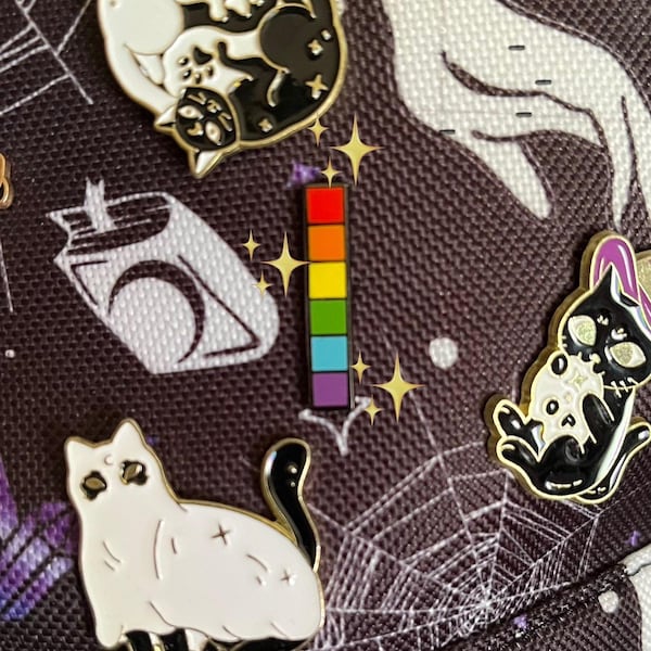 Progress Rainbow Baton Pin — Minimalist Pride Flag Accessory Gay ...