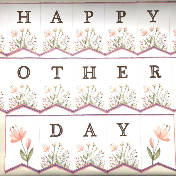 Mother's Day Banner — Floral, Flower Banner, Happy Mother's Day, Pink ...