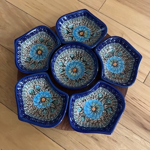 Polish Pottery Plate Peacock Pattern by Boleslawiec Handmade Poland Art ...