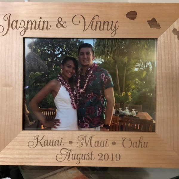 Personalized Hawaii Honeymoon Picture Frame, Custom Wedding Gift ...