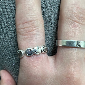 Smile Ring Smiley Face Silver Ring Resizable Ring Grunge - Etsy