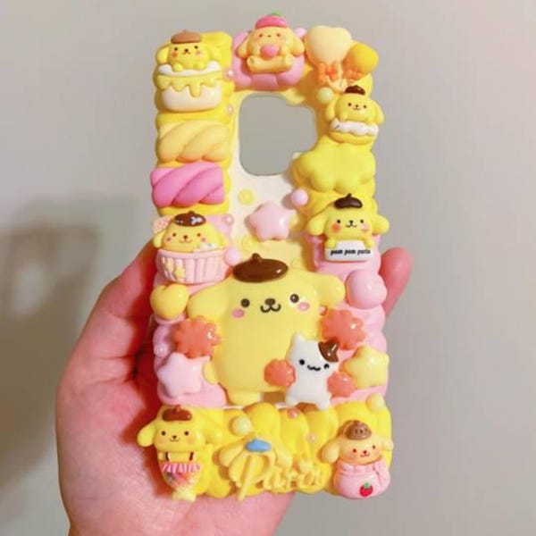 Kawaii Cute Decoden Phone Cases for All Models, Pink and Black Handmade ...