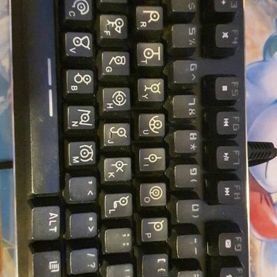 Daedric Font Backlit Keycap Set top Print Only or Top and Front Side ...