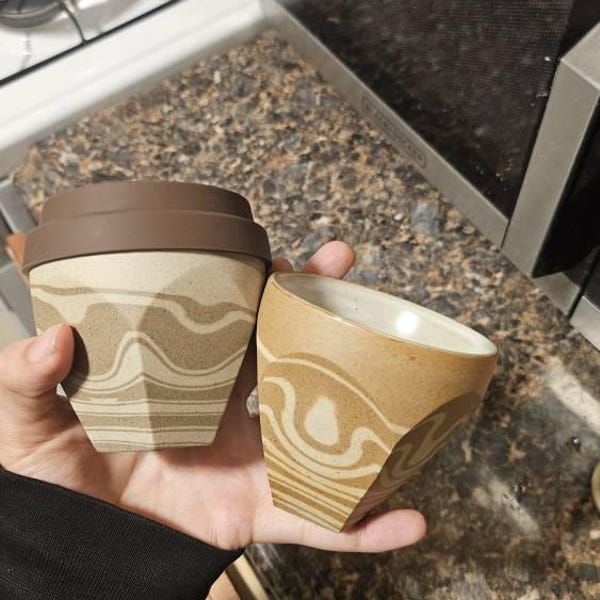 Kiln Change Ceramic Travel Mug With Silicone Lid,chocolate Coffee Mug ...