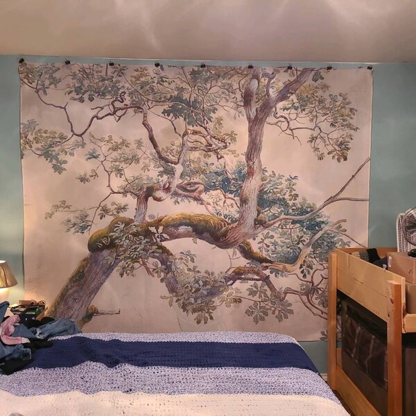 Tree Tapestry, Vintage Tapestry, Nature Tapestry, Watercolor Art, Tree ...