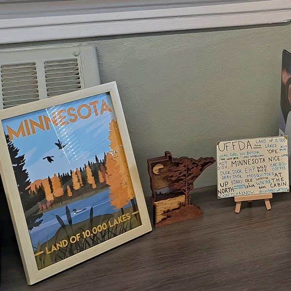 Wooden Layered Minnesota (please Note Size) - Etsy