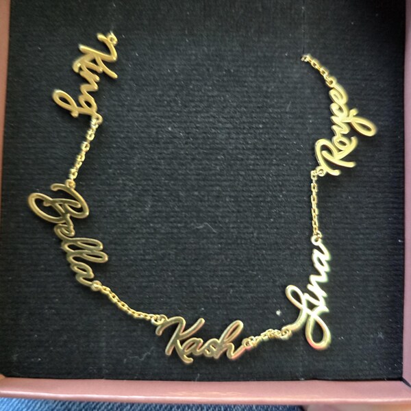 Multi-name Family Necklace, Multiple Nameplated Necklace, Personalized ...