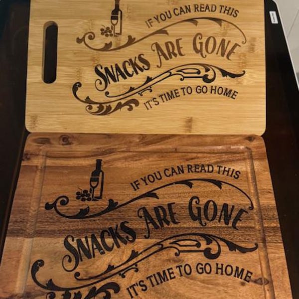 Snacks Are Gone Charcuterie Board SVG, Funny Sarcastic Laser Engraving ...