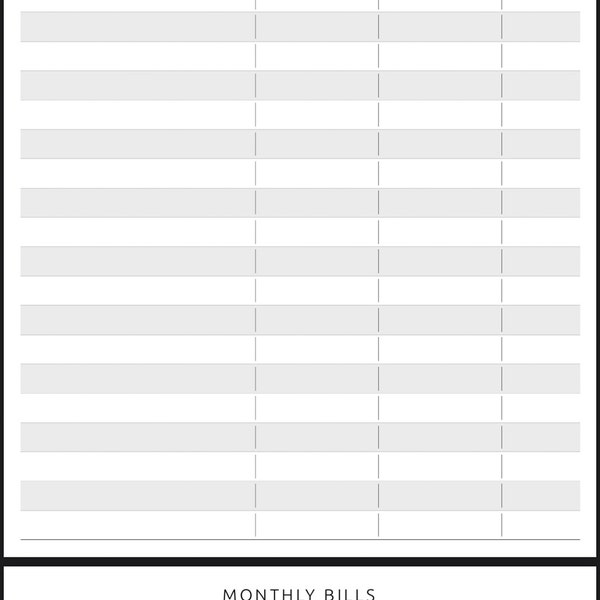 Monthly Bill Tracker, Bill Planner, Bill Payment Tracker, Printable ...