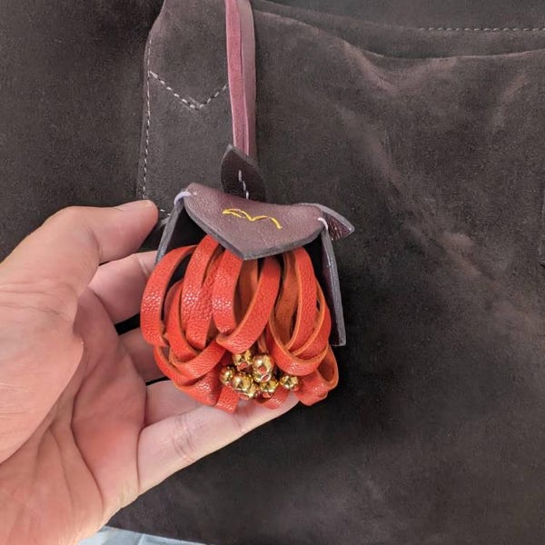Premium Handcrafted Leather Bag Charm Leather Flower Bag Charm Made for ...