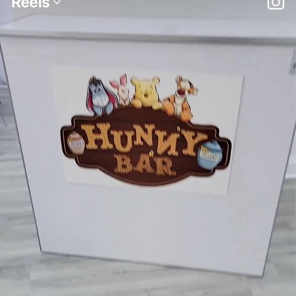 Winnie the Pooh Hunny Sign, Hundred Acre Wood Birthday, Rumbly in Your ...