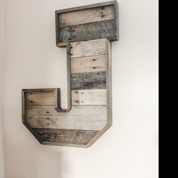 36" Reclaimed Wood Letter: Rustic Farmhouse Wall Decor - Etsy