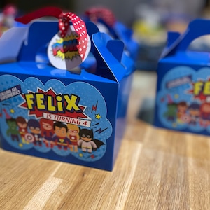 CUTE SUPERHERO Personalised Party Box Add Matching Paperie to Co ...