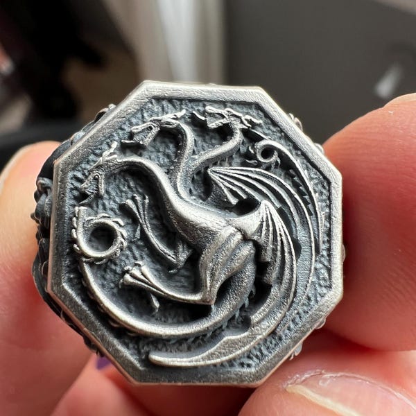 Daenerys Targaryen Dragon Silver Ring, Dragon Fashion Ring, Fantasy ...
