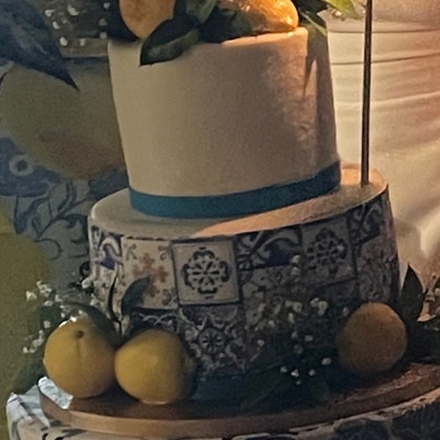 Cake Icing Template Italy Blue Tile Cake Icing Image Lemon Cake Image ...