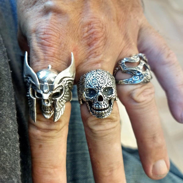 925 Sterling Silver Hannya Ring / Devil Ring / Evil Ring / Skull Ring ...