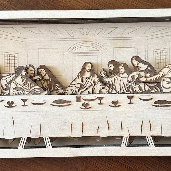 Files for Laser Cut the Last Supper: 6-layer SVG, LBRN, XCS Lightburn ...