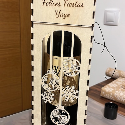 Wine Crate Box, Ceremony Wine Bottle Box Bundle, CNC Laser Cutting ...