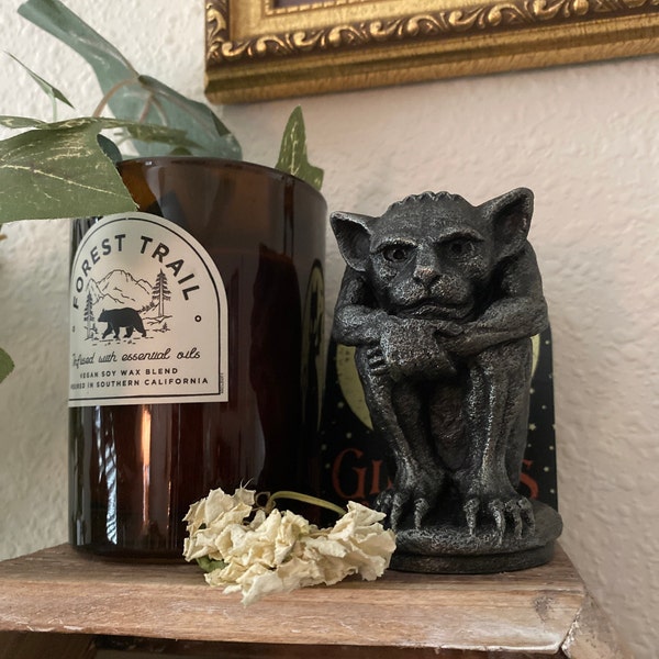 Gothic Imp Gargoyle, Small Irving in Blackened Iron, Cast Shadows ...