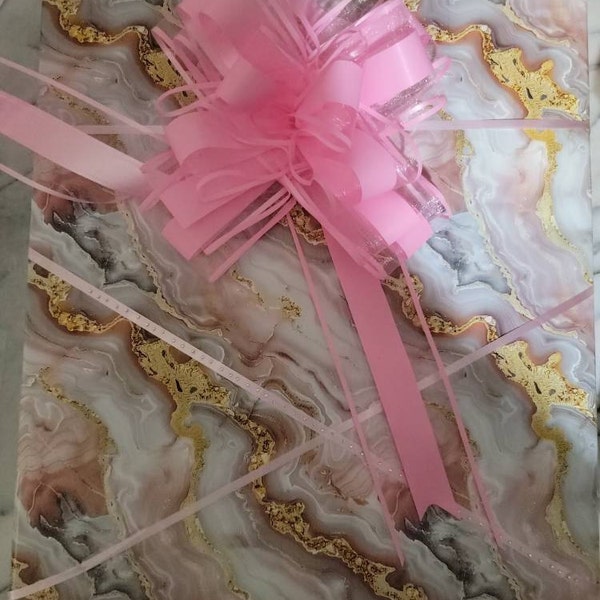 Pink and Gold Marble Wrapping Paper, Luxury Gift Wrap, Pink White ...