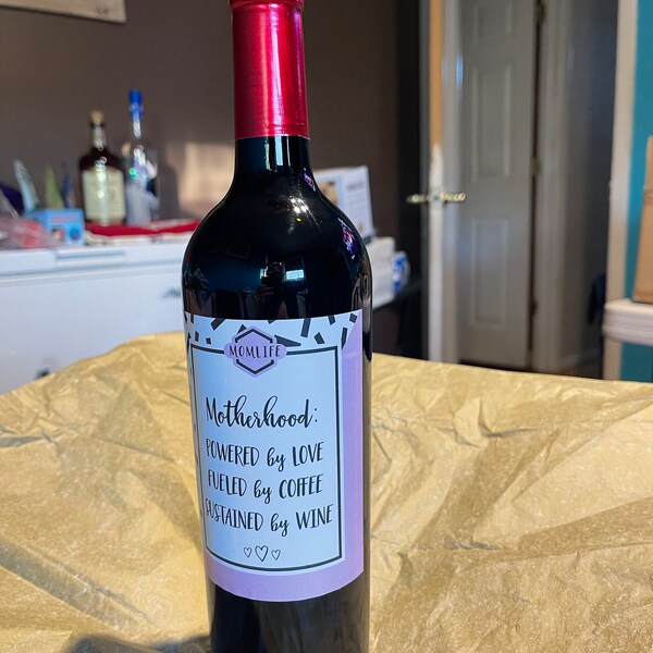 New Mom Wine Labels Mommy Milestone Gift for New Mom Baby Shower Wine ...