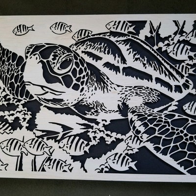 032-turtle Scroll Saw Pattern pdf, Jpg, Dxf, Svg, Eps - Etsy