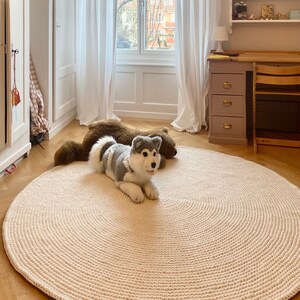 Handmade Cotton Chunky Crochet Cream Rug/crochet Nursery | Etsy