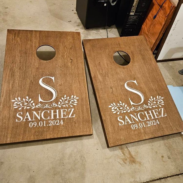 Corn Hole Decals Bean Bag Toss Personalized Cornhole Board Stickers for ...