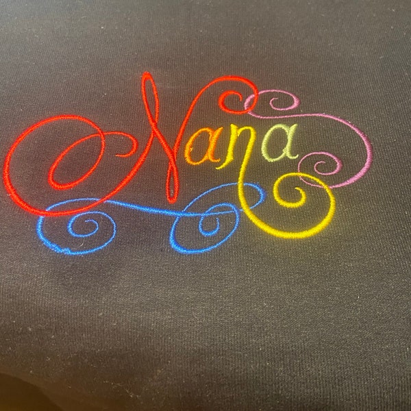 Nana Calligraphy Script Embroidery Design- Instant Email Delivery ...