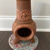 Mini Hand Painted Clay Chiminea, Daisy Mini Chimenea, Insense Burner ...