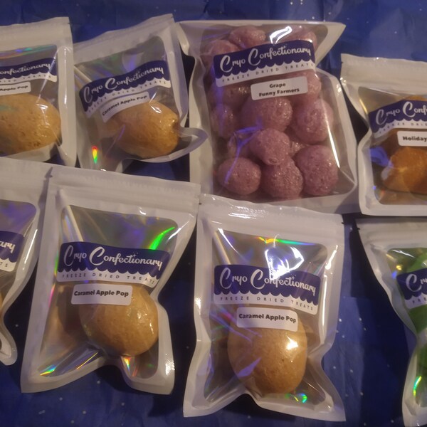 Freeze Dried Blue Raspberry Taffy Puffs Freeze Dried Salt Water Taffy ...