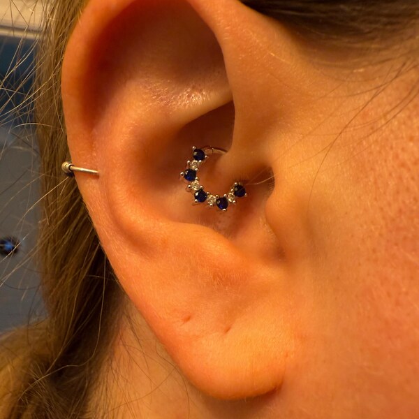 Tiny Flower Rook Hoop Earring • Flower Helix Hoop • Rook Earring ...