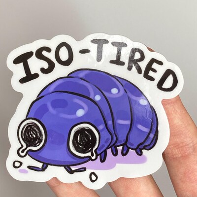 Iso-tired Isopod Bug Nature Glossy Waterproof Sticker Laptop Water ...