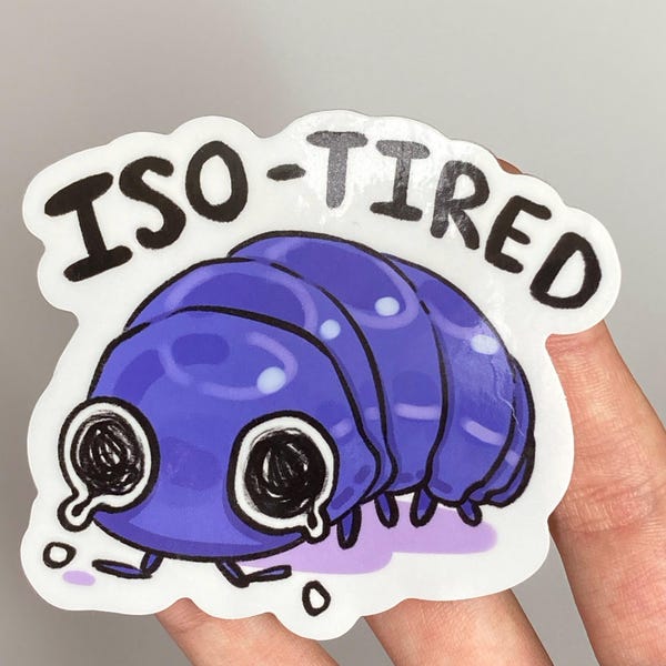 Iso-tired Isopod Bug Nature Glossy Waterproof Sticker Laptop Water ...