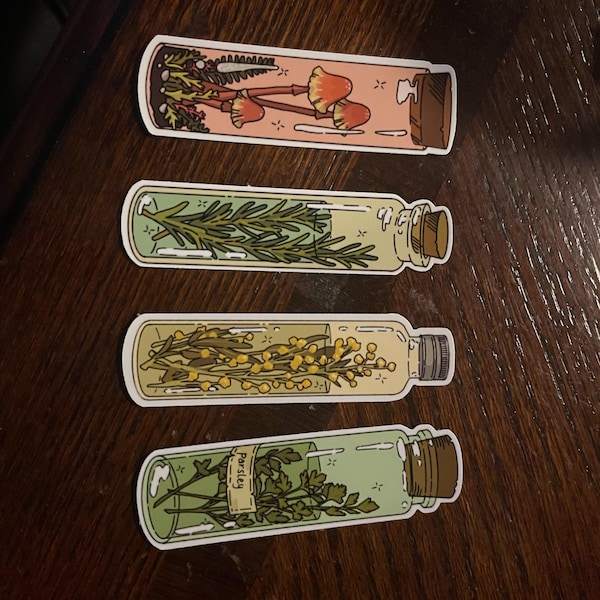 Aesthetic Plant Sticker Pack | 4pc Herb Sticker Pack | Witchcore ...