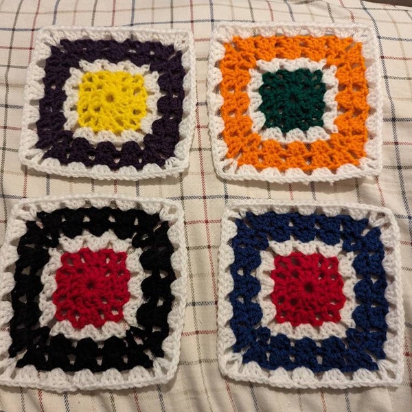 Stacked Shells 8" Granny Square Crochet PATTERN PDF - January - Granny ...