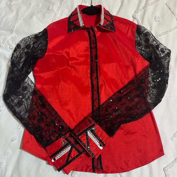 NEW Western Competition Horse Riding Show Wear Shirt Blouse Jacket ...