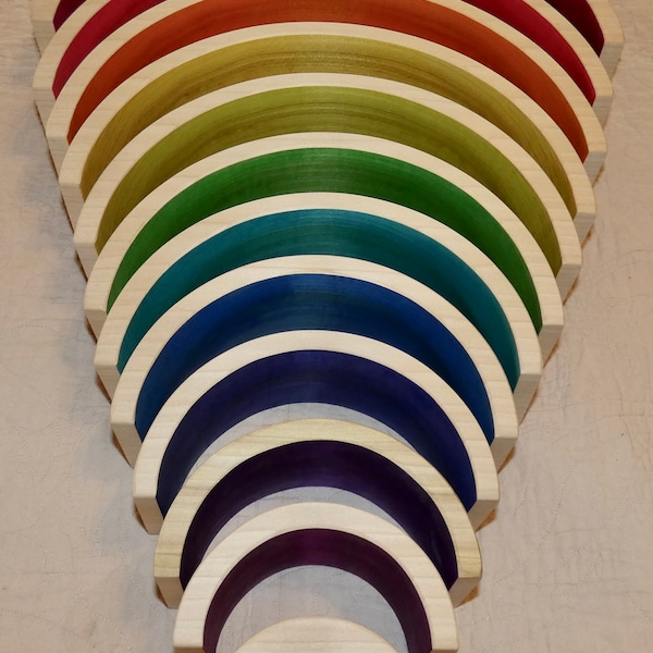 Rainbow Stacker Puzzle, Rainbow Puzzle, Montessori Inspired, 2.75 ...
