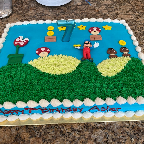 Mario Bros Fondant Cake Topper, Fondant Mario Bros, Mario Bros Party ...