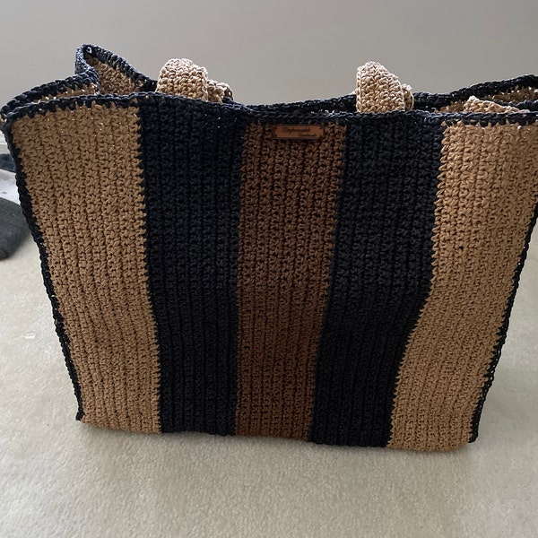 Net Raffia Tote Bag , Shoulder Bags for School Bag, Beach Bag Luxury ...