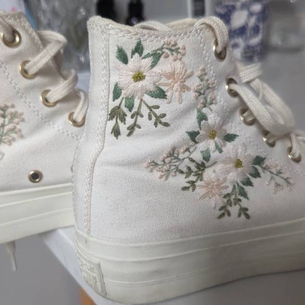 Unique Gifts/converse Embroidery/embroidered Design/gift for Her/for ...