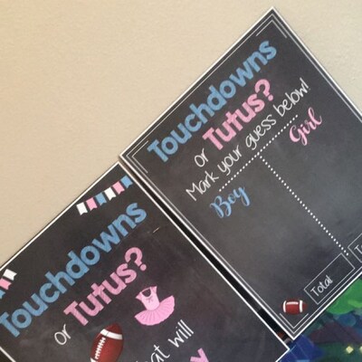 Touchdowns or Tutus Welcome Sign. PRINTABLE. Gender Reveal - Etsy