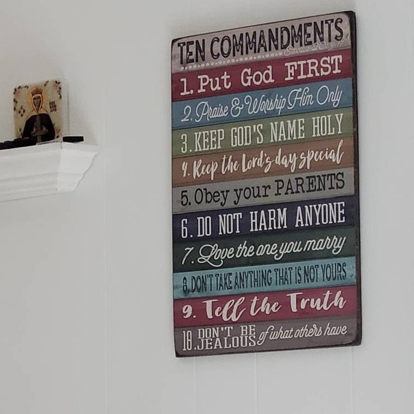 Ten Commandments - 10 Commandments Sign - Exodus 20:3-17 - Bible Verse ...